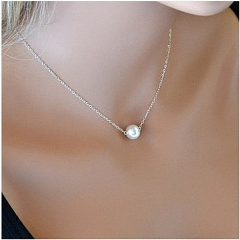 Solitaire Pearl Necklace – Silver Moon Bay